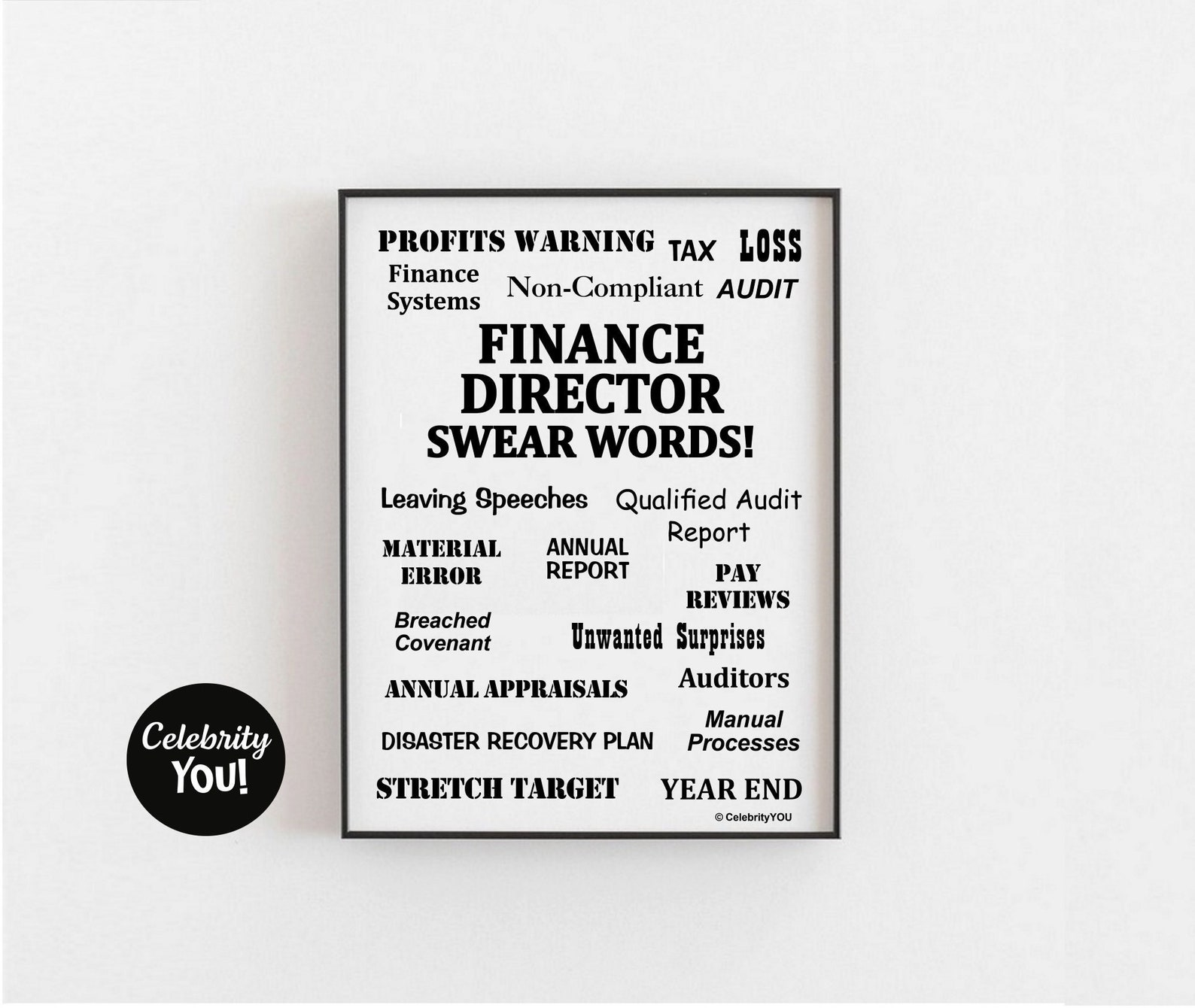 Finance Director Swear Words PRINT FD Office Decor, Annoyingly Funny ...