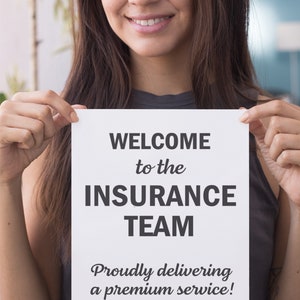 Insurance Agent Broker PRINTABLE Office Decor, Welcome to Insurance ...