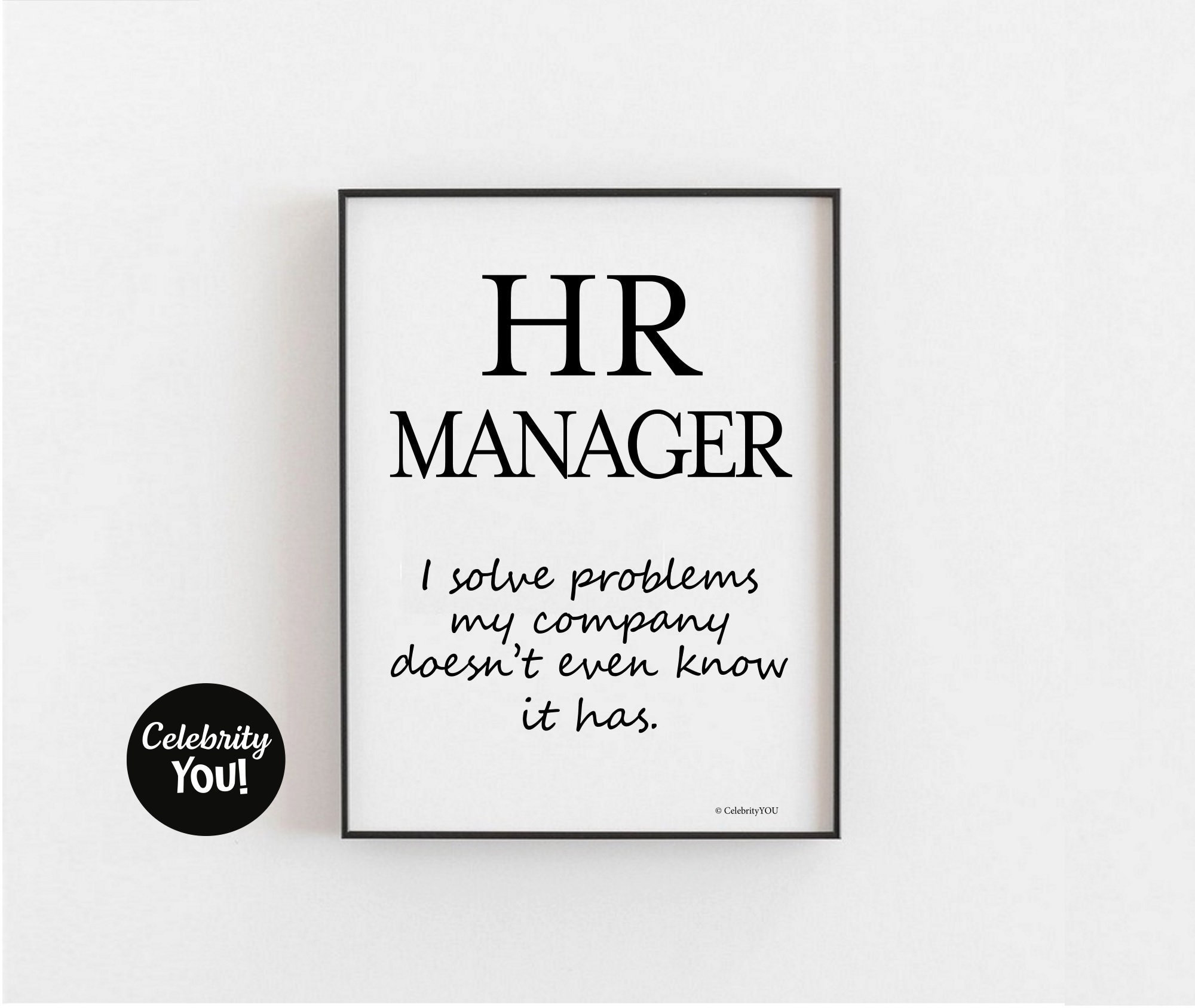 HR Manager Definition PRINT, Human Resources DECOR, Funny Inspirational ...