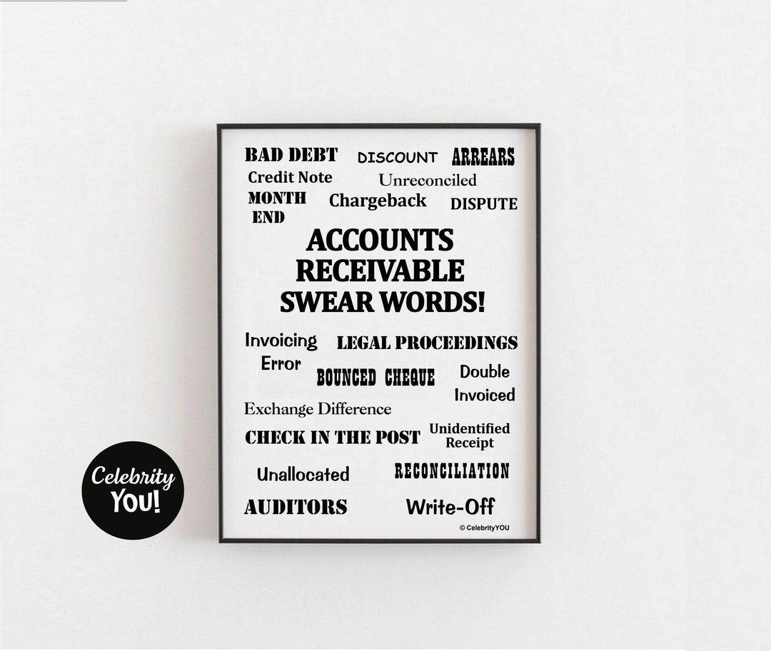 Accounts Receivable Swear Words PRINTABLE Office Decor, Funny AR ...