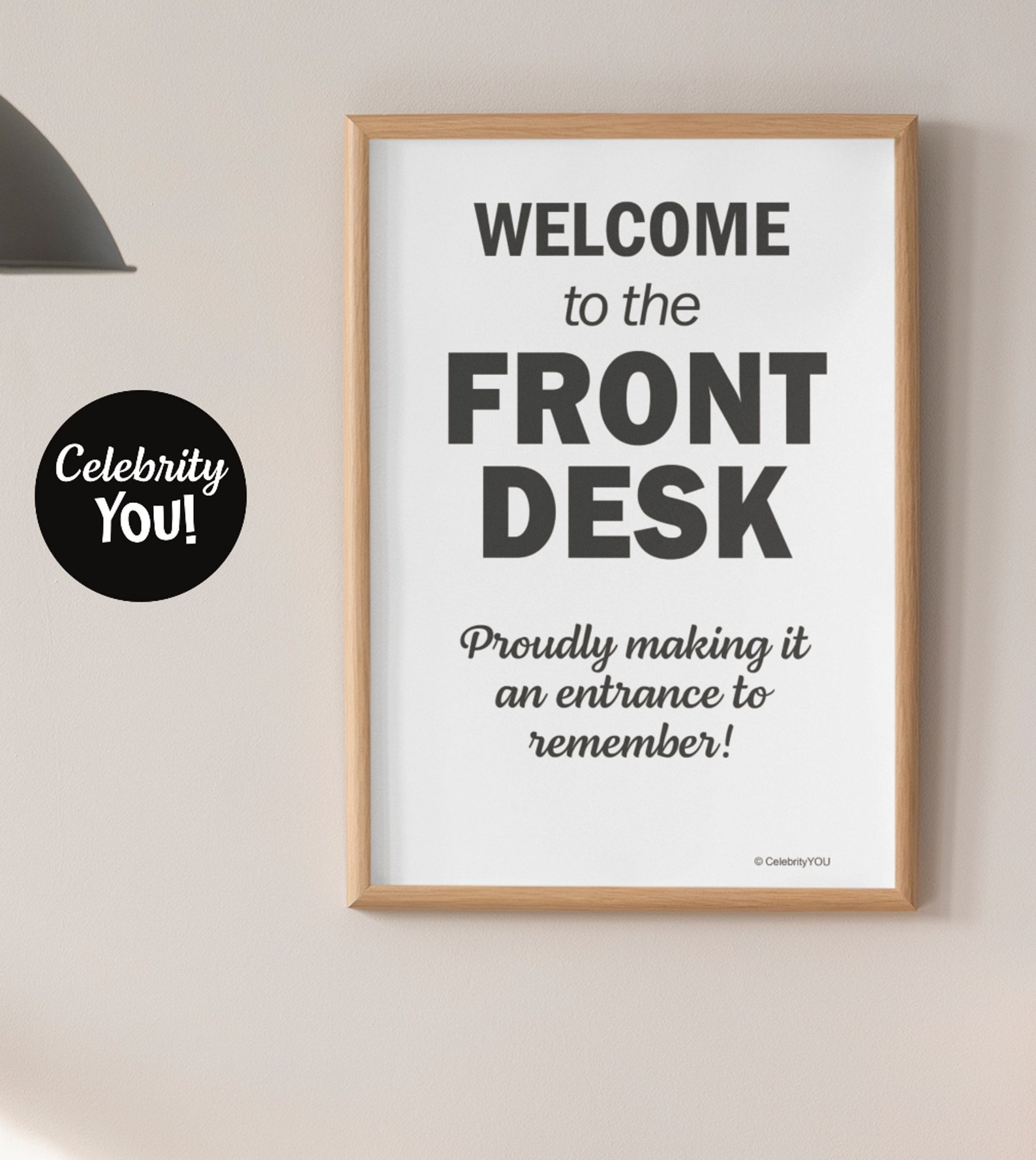 Front Desk Welcome Sign PRINTABLE, Hotel Reception Wall Poster, Funny ...