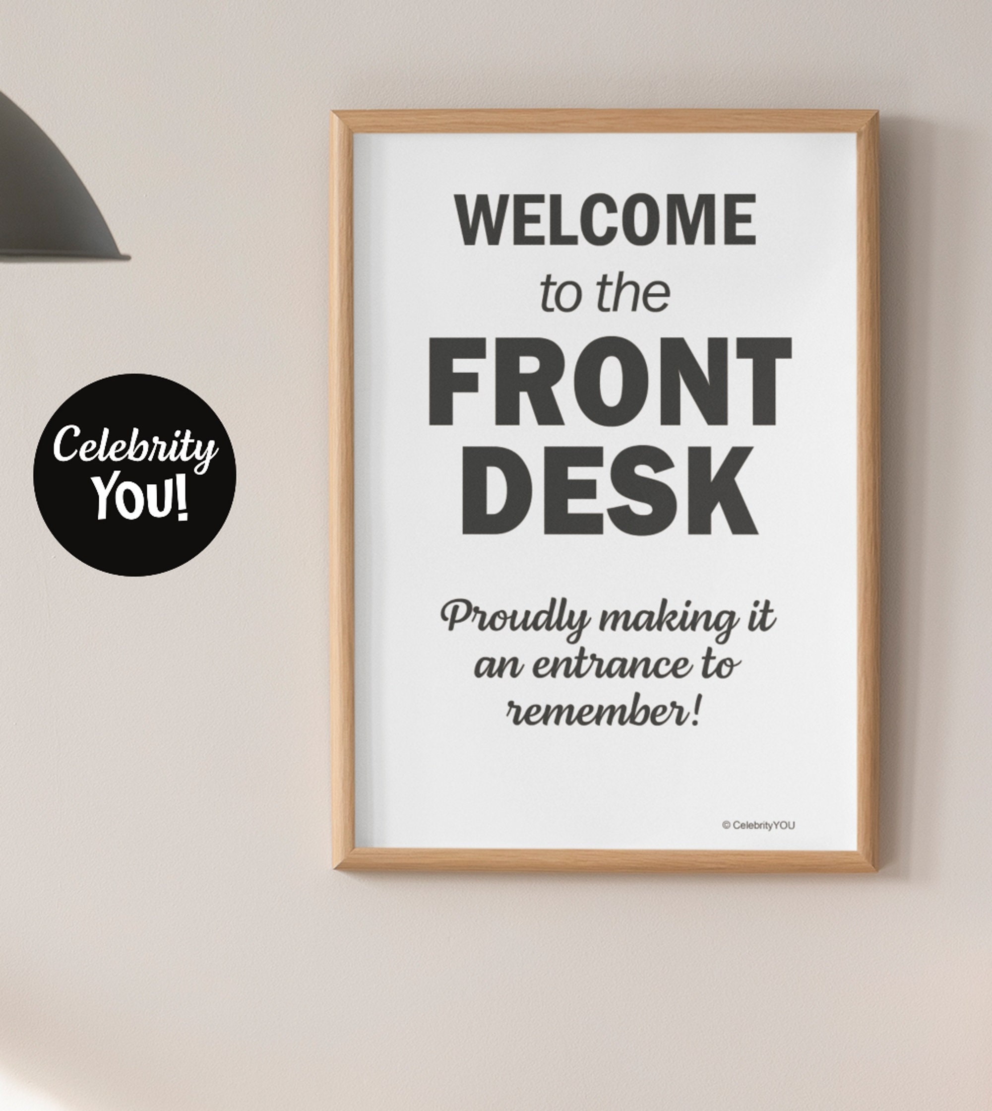 Front Desk Welcome Sign PRINTABLE, Hotel Reception Wall Poster, Funny ...