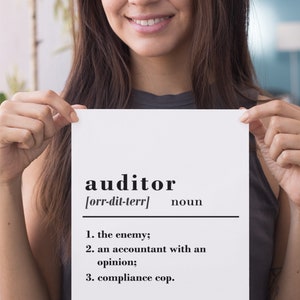 Definition of Auditor PRINT, Office SIGN, Desk Decor, Funny Auditing ...