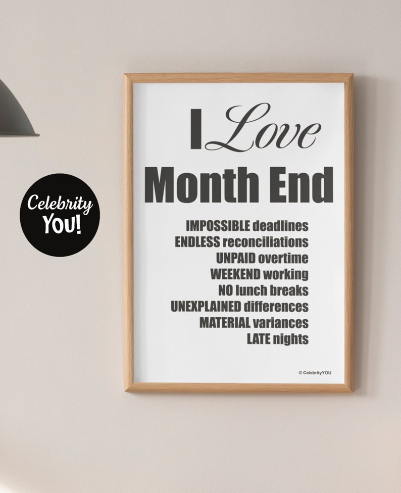 Reasons I Love Month End PRINTABLE Accounting Sign Print, Funny ...