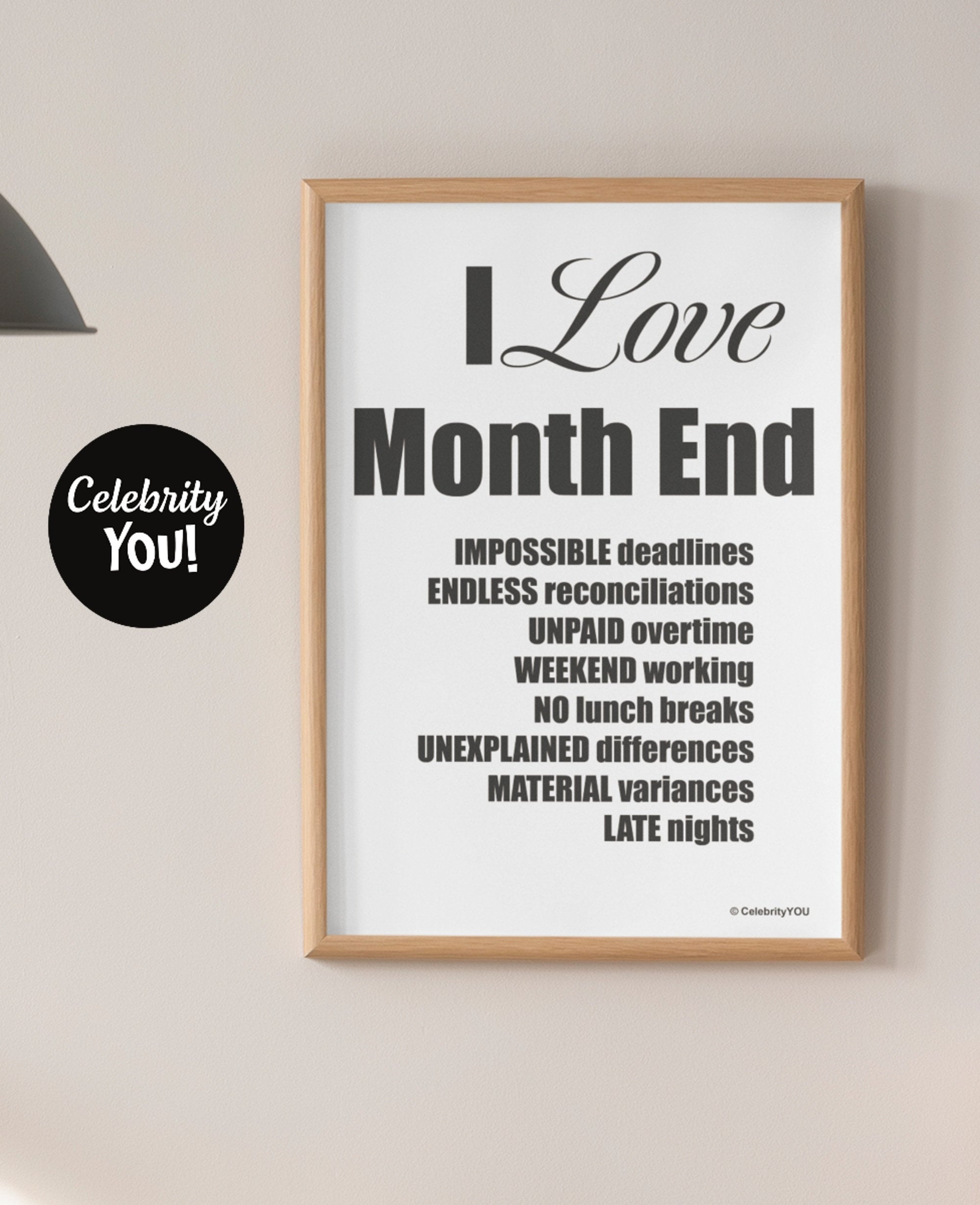 Reasons I Love Month End PRINTABLE Accounting Sign Print, Funny ...