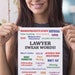 Lawyer Swear Words PRINTABLE Law Office Decor, Cruel Funny Lawyer Gift ...