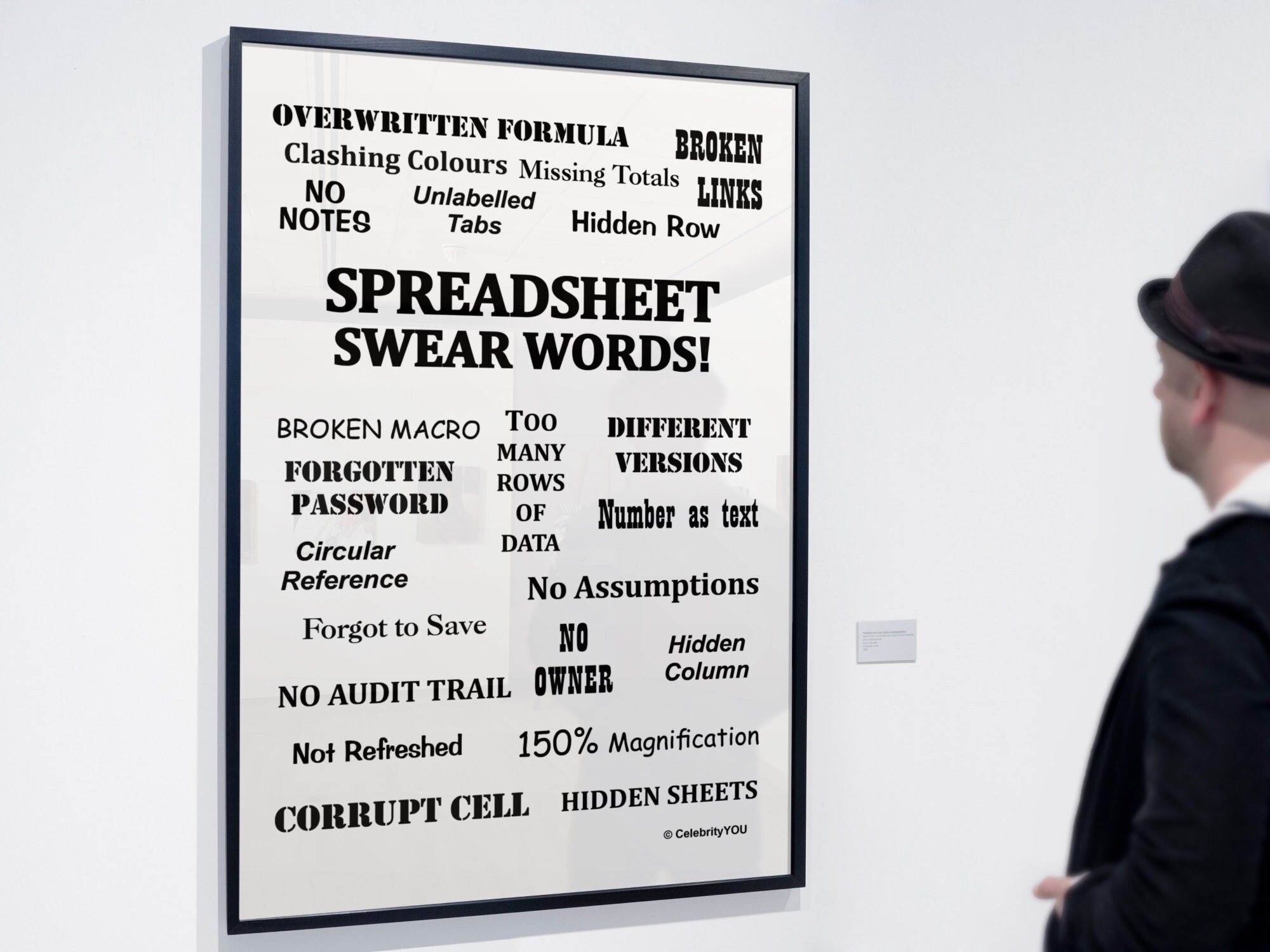 Spreadsheet Swear Words PRINTABLE Office Decor, Funny Spreadsheet Gift ...