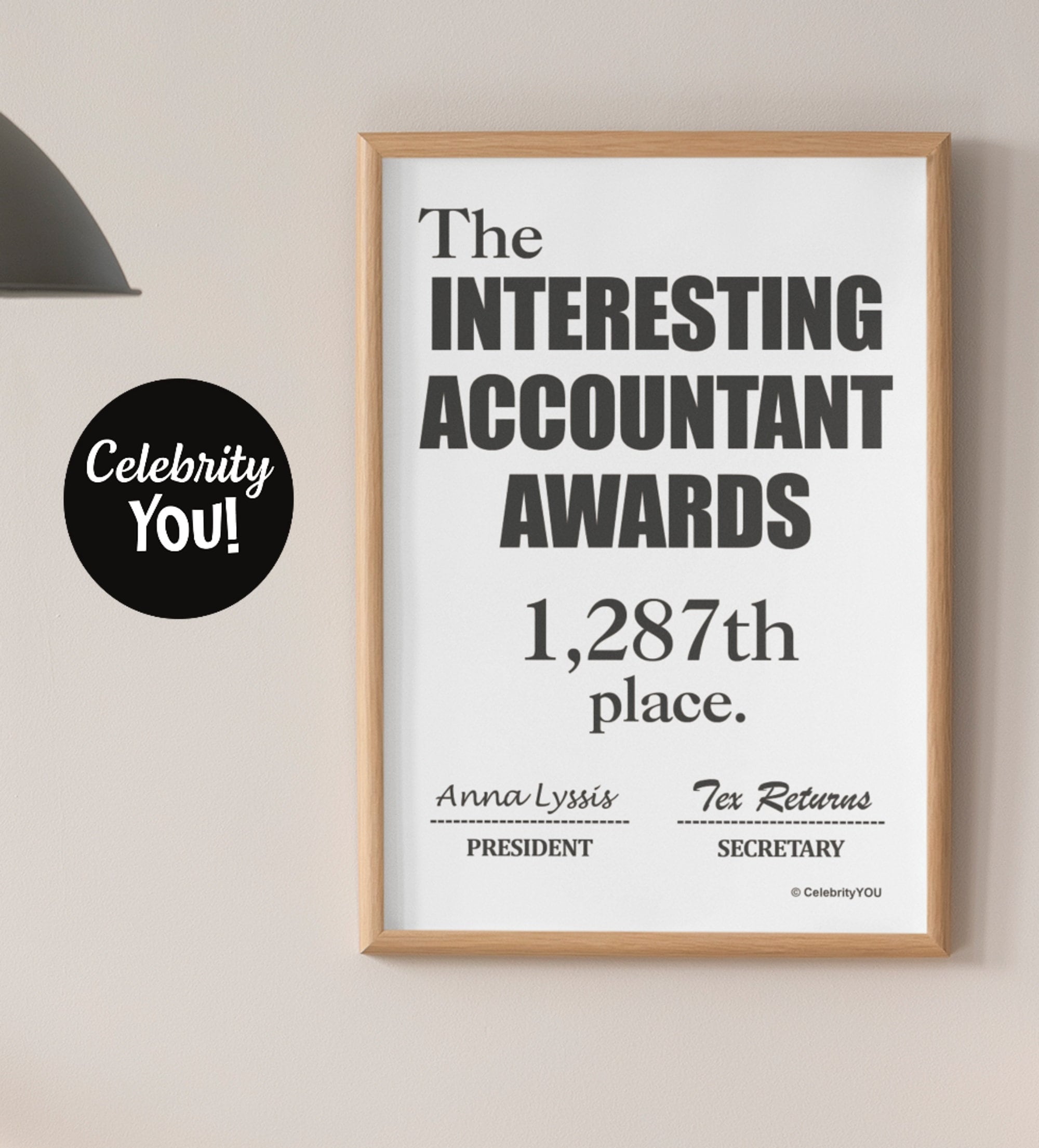 HILARIOUS Accountant Office Poster, Funniest Cruel Mad Crazy Awards ...