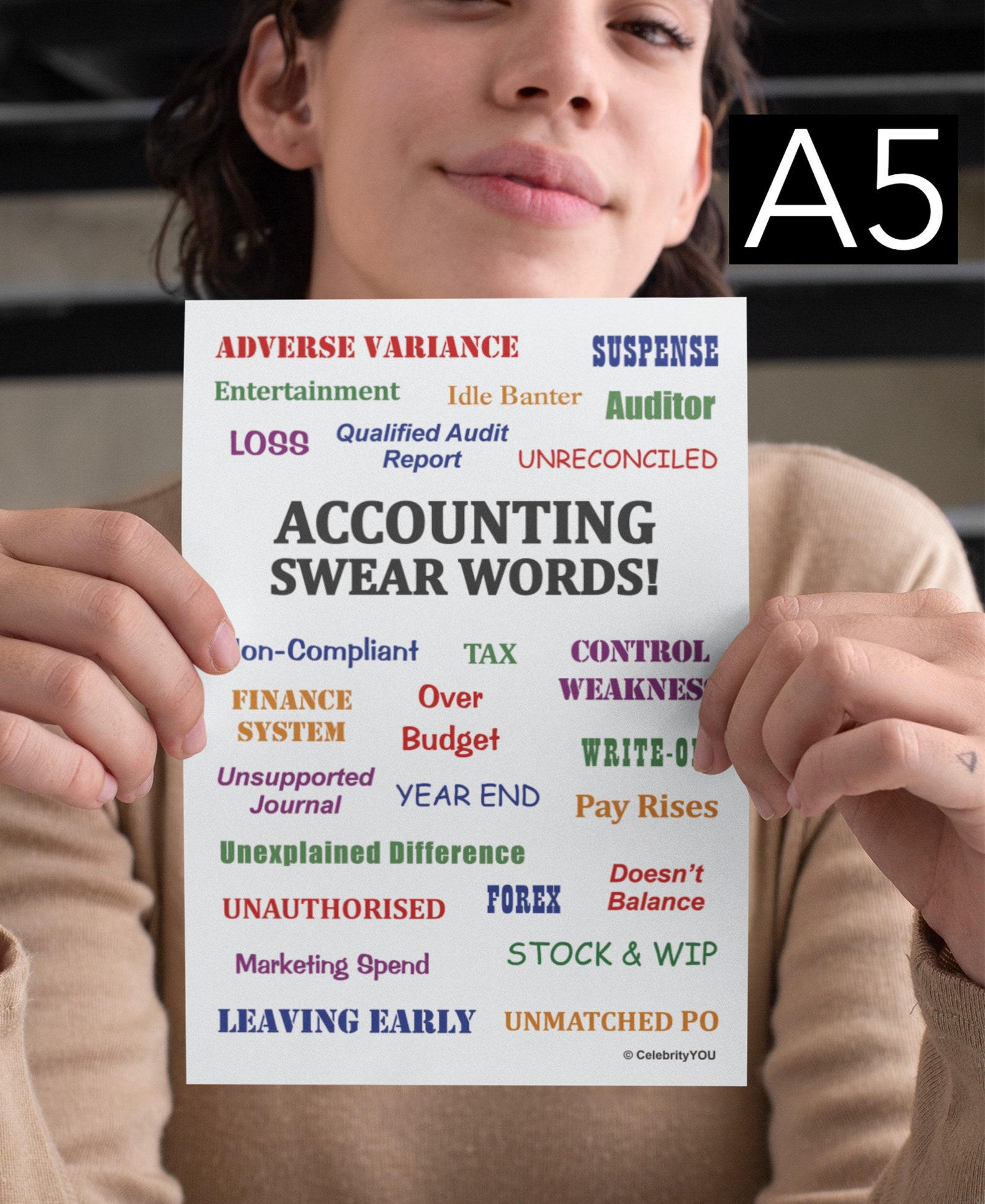 Accounting Swear Words PRINT Colour, Accountant Office Decor, Funny ...