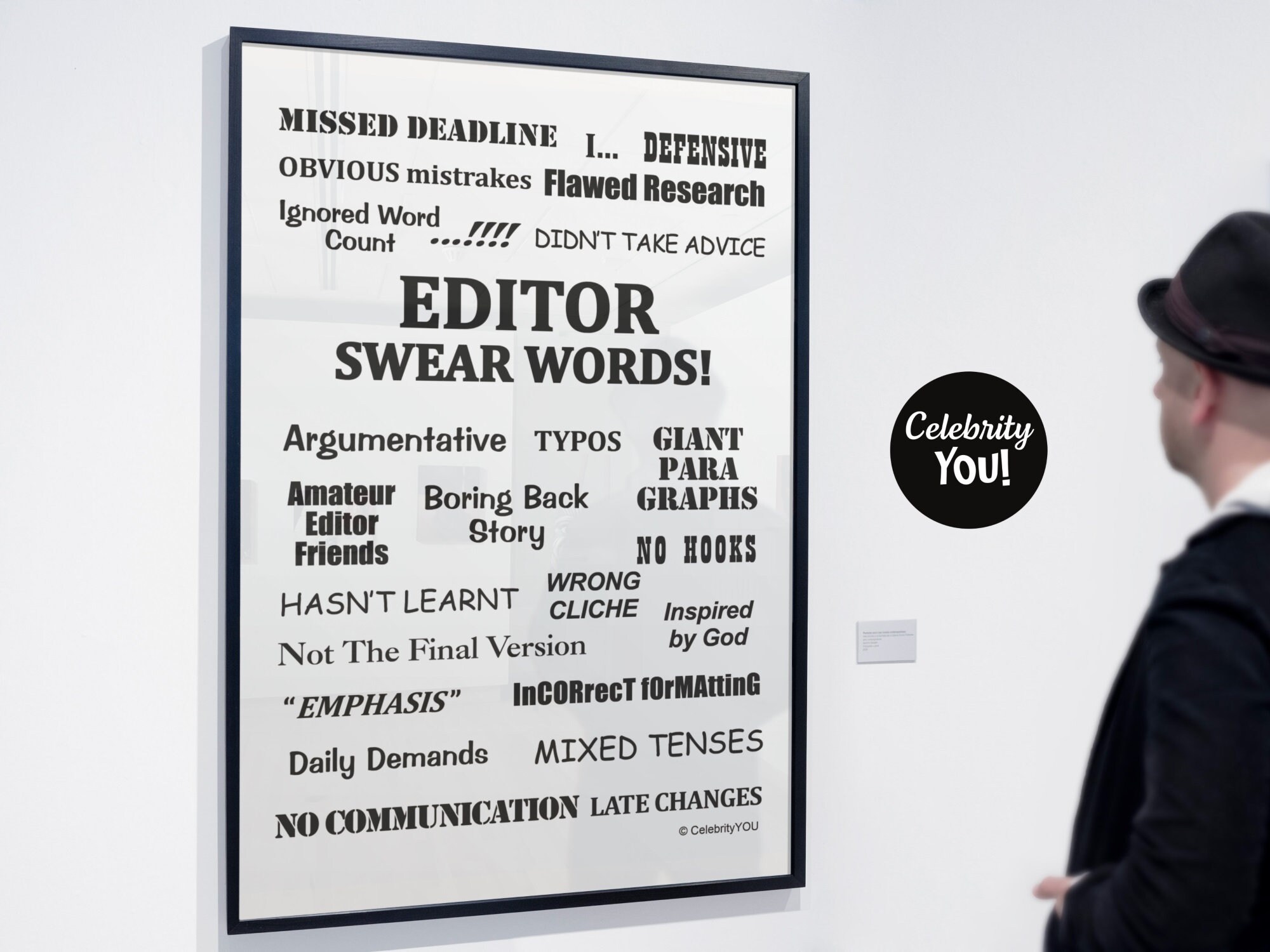 Editor Swear Words PRINTABLE Home Office Decor, Copy Editor Gift ...