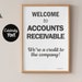 Welcome to Accounts Receivable PRINTABLE Office Decor Sign, Fun AR ...