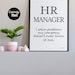 HR Manager Definition PRINTABLE Office Sign, Funny Inspirational Quote ...