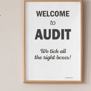 Welcome to Audit PRINTABLE Auditing Office Sign, Funny Auditor ...
