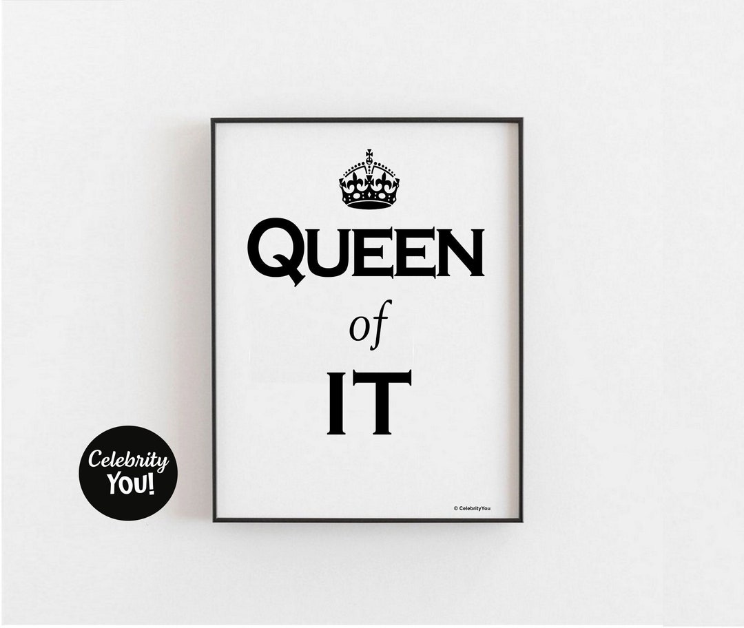 Queen IT Printable Information Technology Office Decor, Woman CIO Name ...