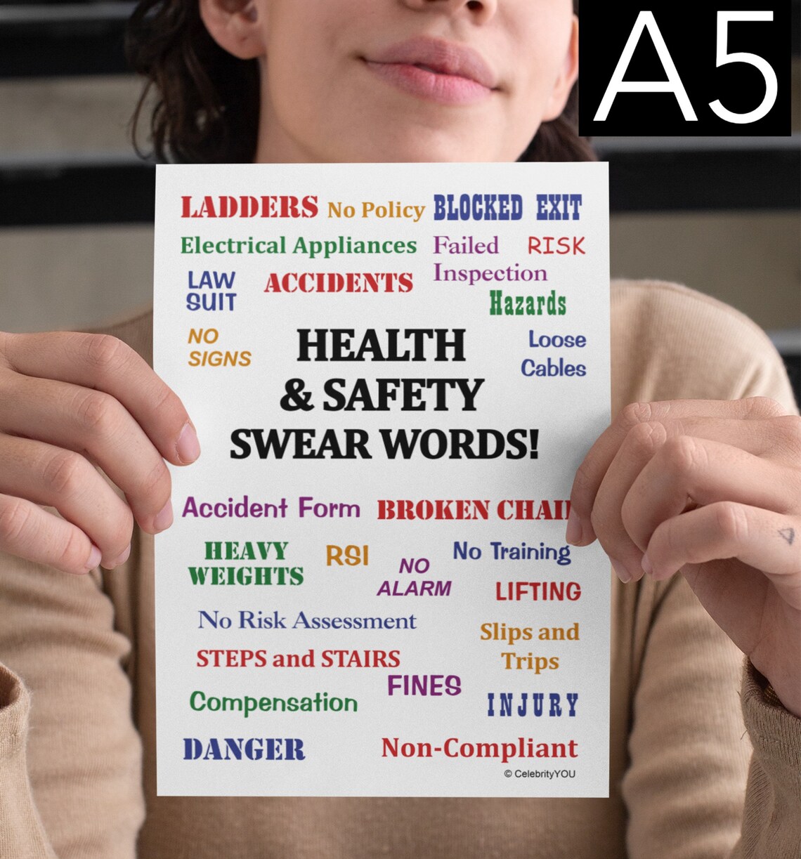 Health & Safety Swear Words Color PRINT, Safety Poster, Office Decor ...