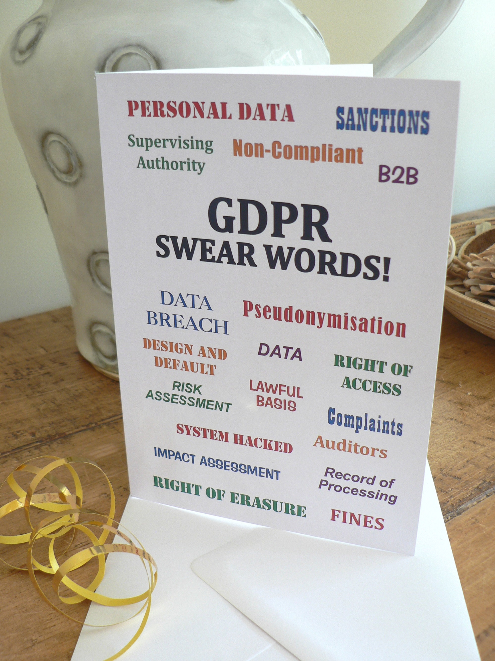 GDPR Swear Words Annoyingly Funny Office Card, Data Controller Pet ...