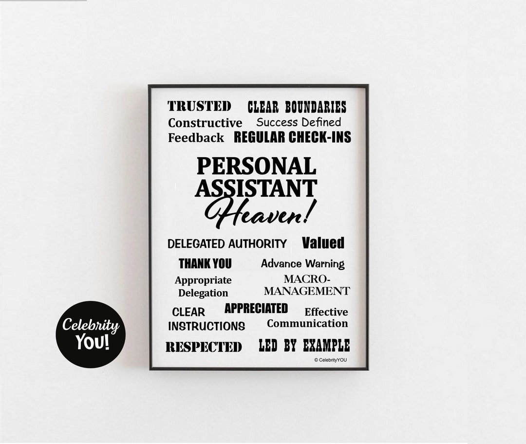 Personal Assistant Heaven Print: Funny PA Office Decor, Special ...