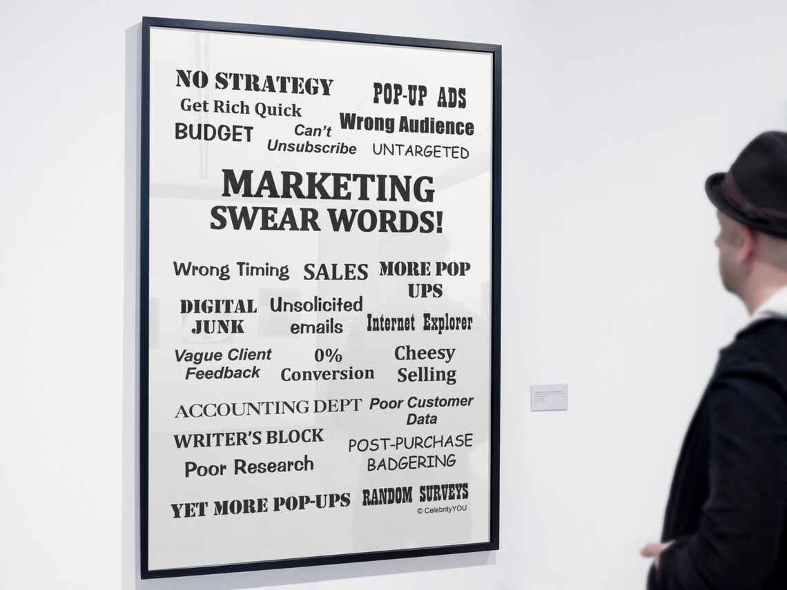 Marketing Swear Words PRINTABLE Office Sign, Funny Marketing Executive ...