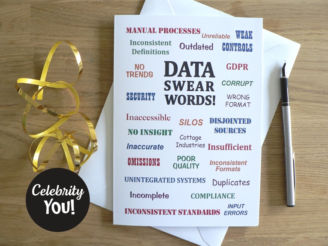 Data Swear Words Annoyingly Funny Data Analyst Greeting Card, Big Data ...