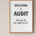Welcome to Audit PRINT, Office Sign Decor, Funny Auditor Gift, Secret ...