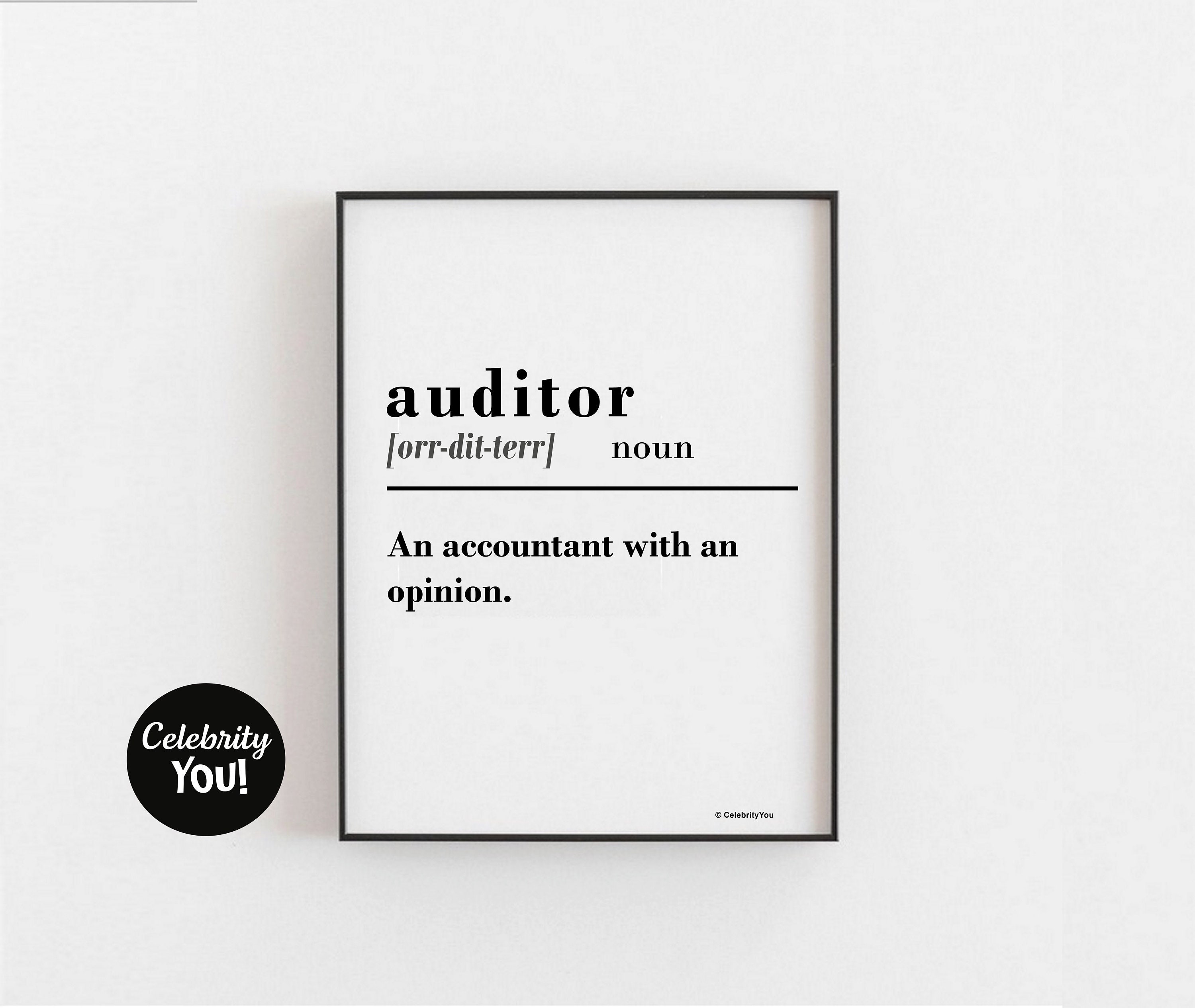 Definition of Auditor PRINT, Office SIGN, Desk Decor, Funny Auditing ...