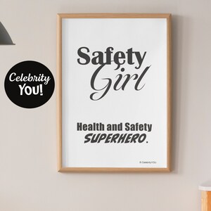Safety Girl PRINTABLE Health & Safety Sign, Funny Woman Manager Gift ...