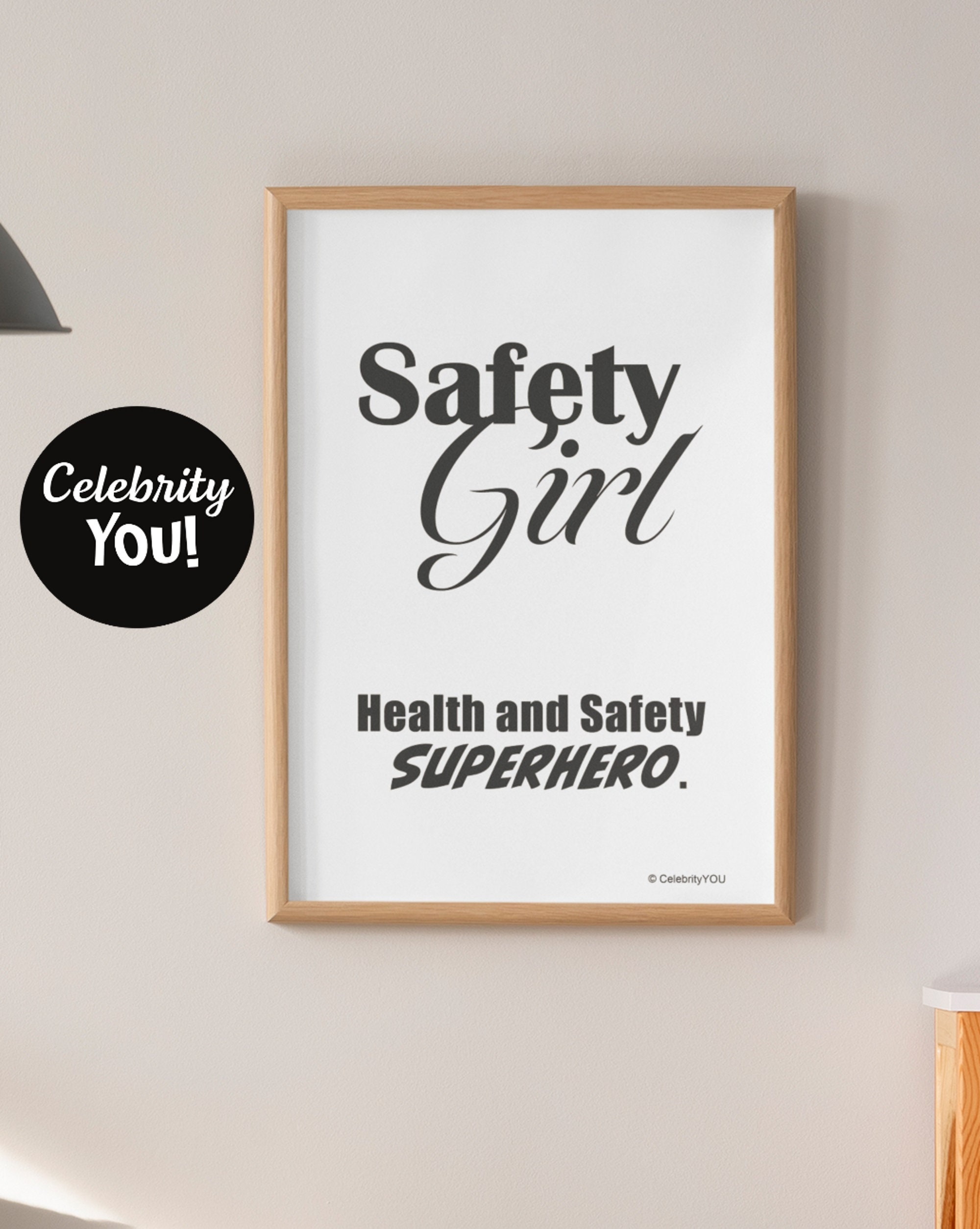Safety Girl PRINTABLE Health & Safety Sign, Funny Woman Manager Gift ...