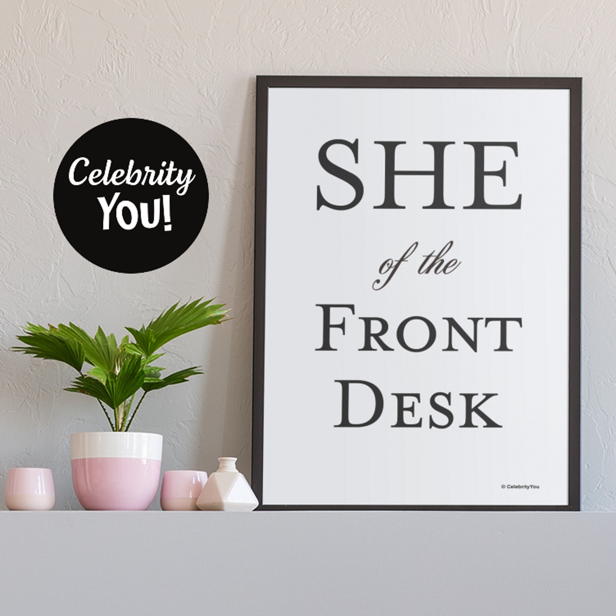 Front Desk Name Sign PRINTABLE, Hotel Reception Wall Poster, Funny ...