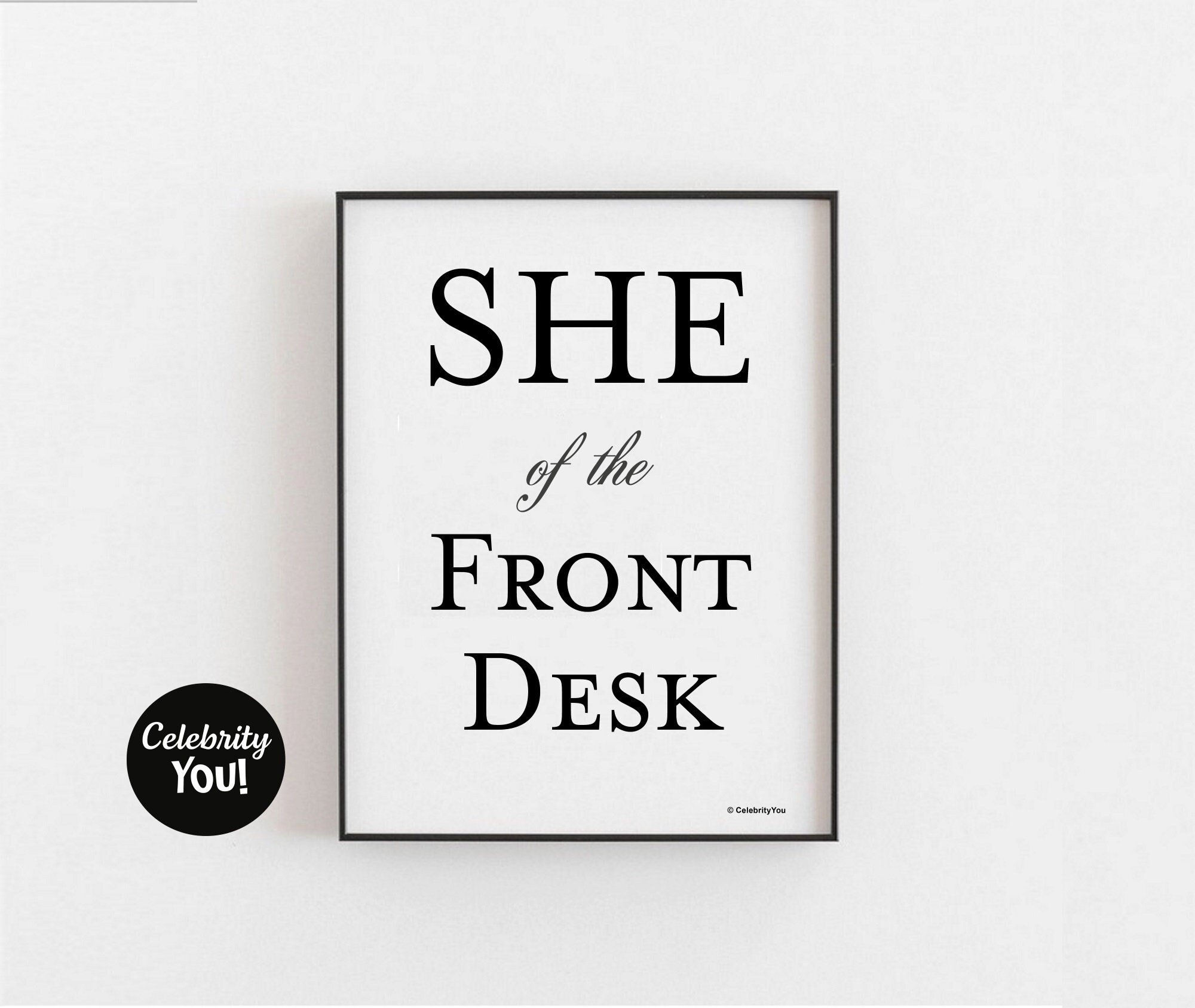Front Desk Name Sign PRINTABLE, Hotel Reception Wall Poster, Funny ...