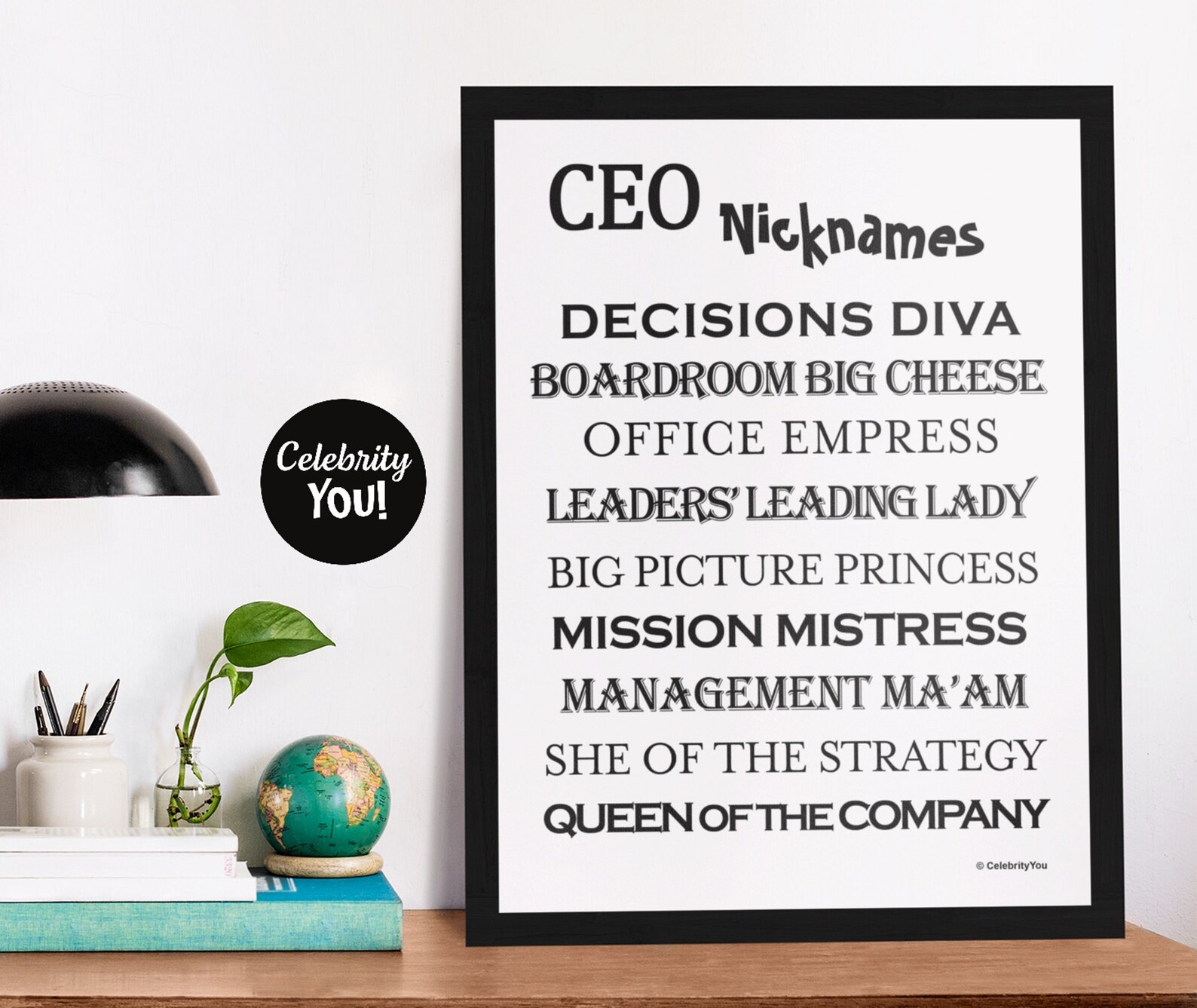 CEO Nicknames PRINTABLE Sign Poster Funny CEO Gift Woman | Etsy