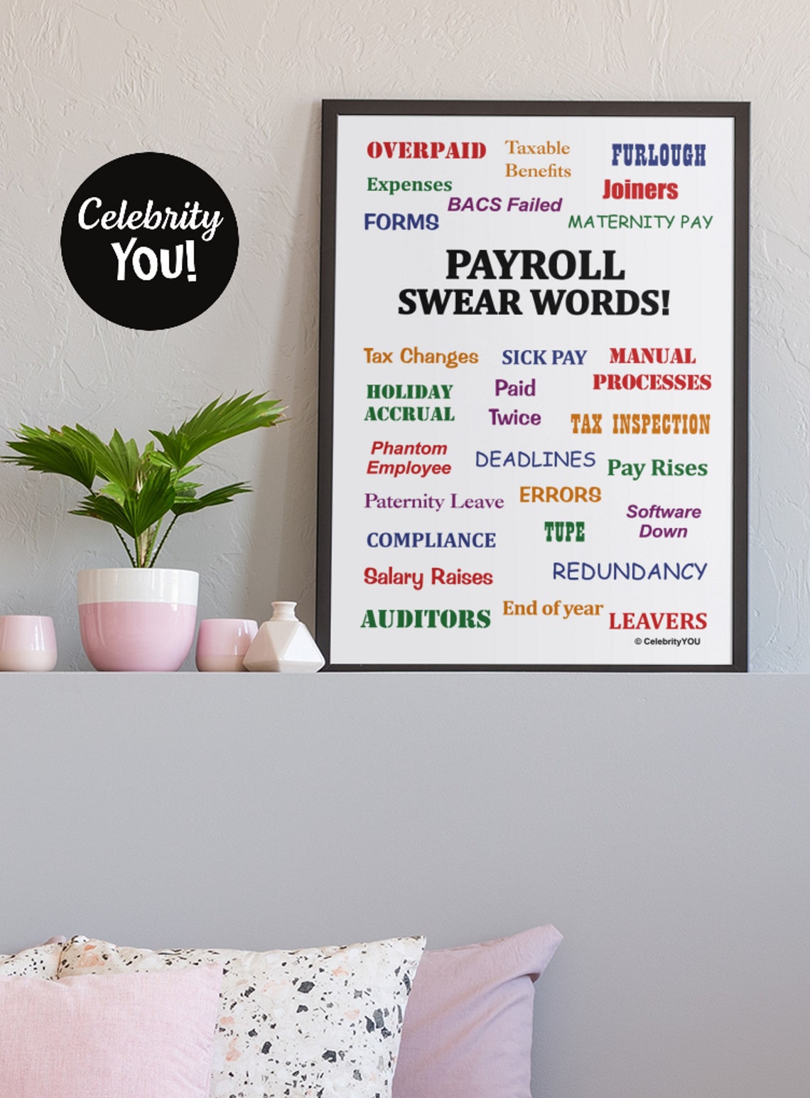 Payroll Swear Words PRINTABLE Office Decor, Funny Payroll Manager Gift ...