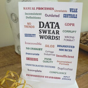 Data Swear Words Annoyingly Funny Data Analyst Greeting Card, Big Data ...