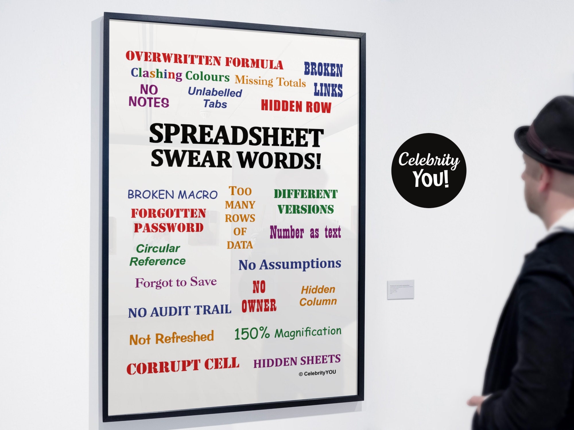 Spreadsheet Swear Words PRINTABLE Office Decor, Funny Excel Spreadsheet ...