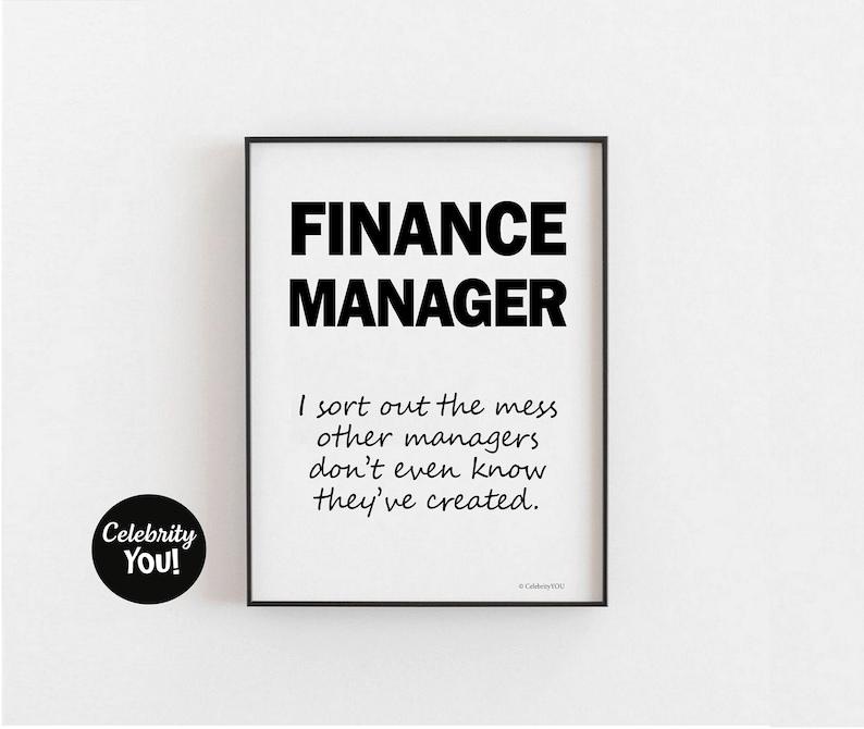 Finance Manager Definition PRINTABLE Office Sign, Funny Inspirational ...
