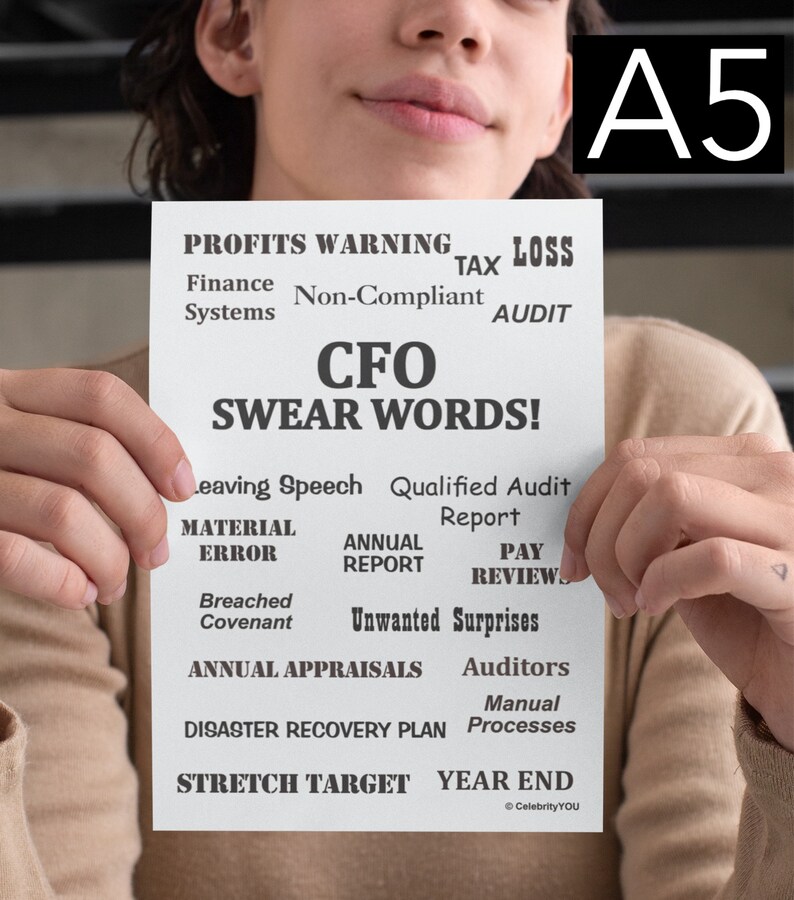 CFO Swear Words PRINT, CFO Office Decor, Funny Birthday Leaving Gift ...