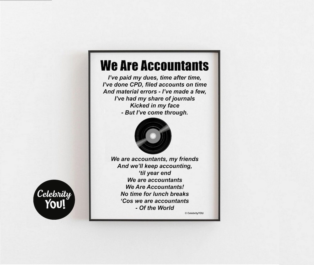 Accounting Anthem PRINT, Accountant Office Decor, Accounting Song ...