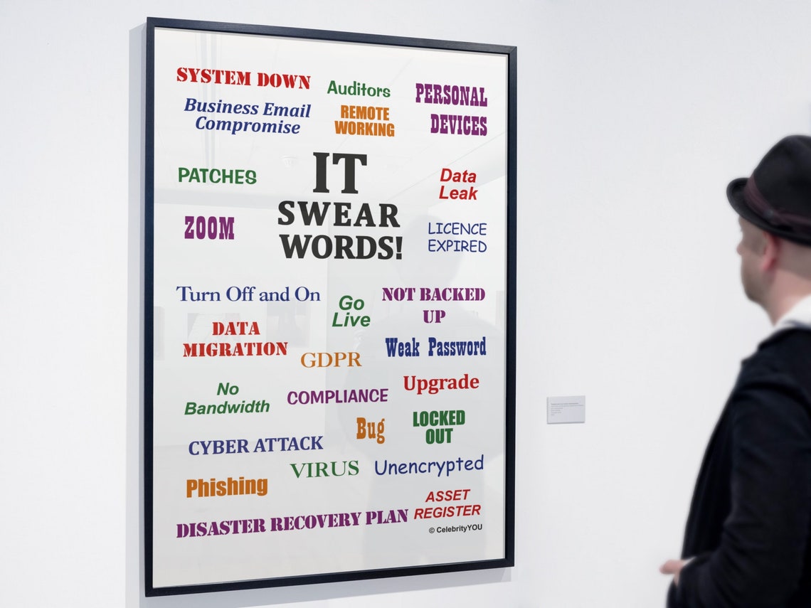 Information Technology Swear Words PRINTABLE Office Decor, Funny IT ...