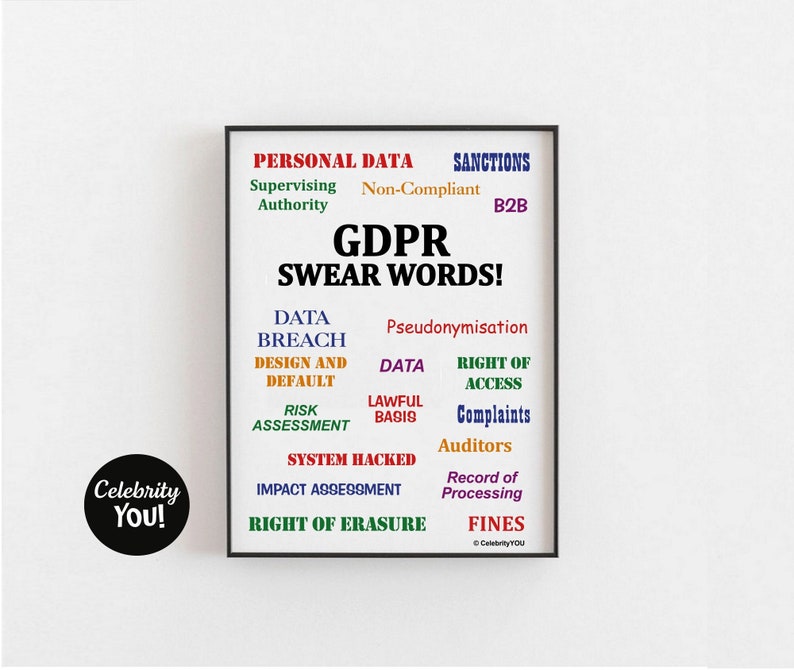 GDPR Swear Words Printable Poster: Data Controller Compliance Manager ...