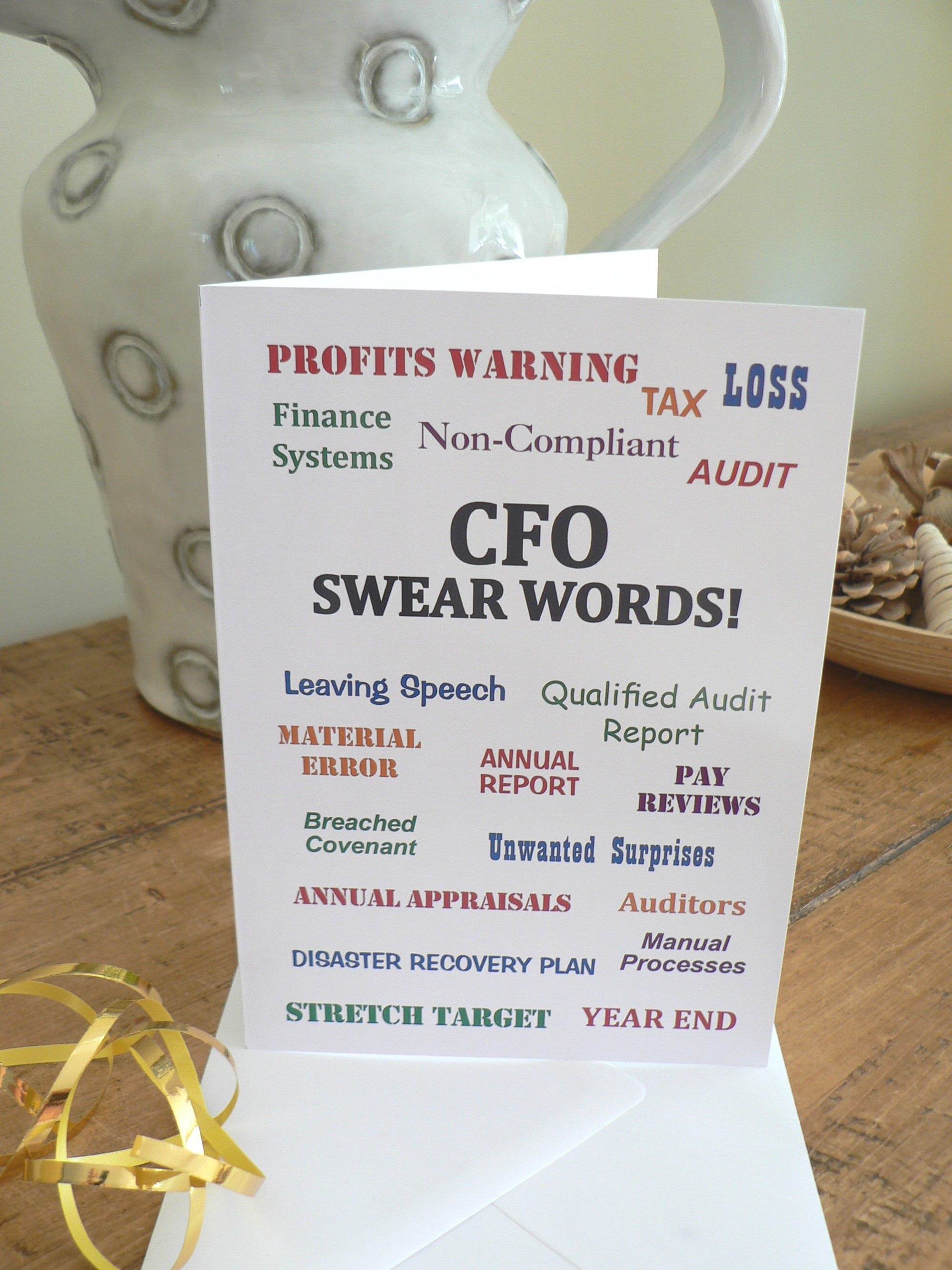 CFO Swear Words Annoyingly Funny Greeting Card, Chief Financial Officer ...