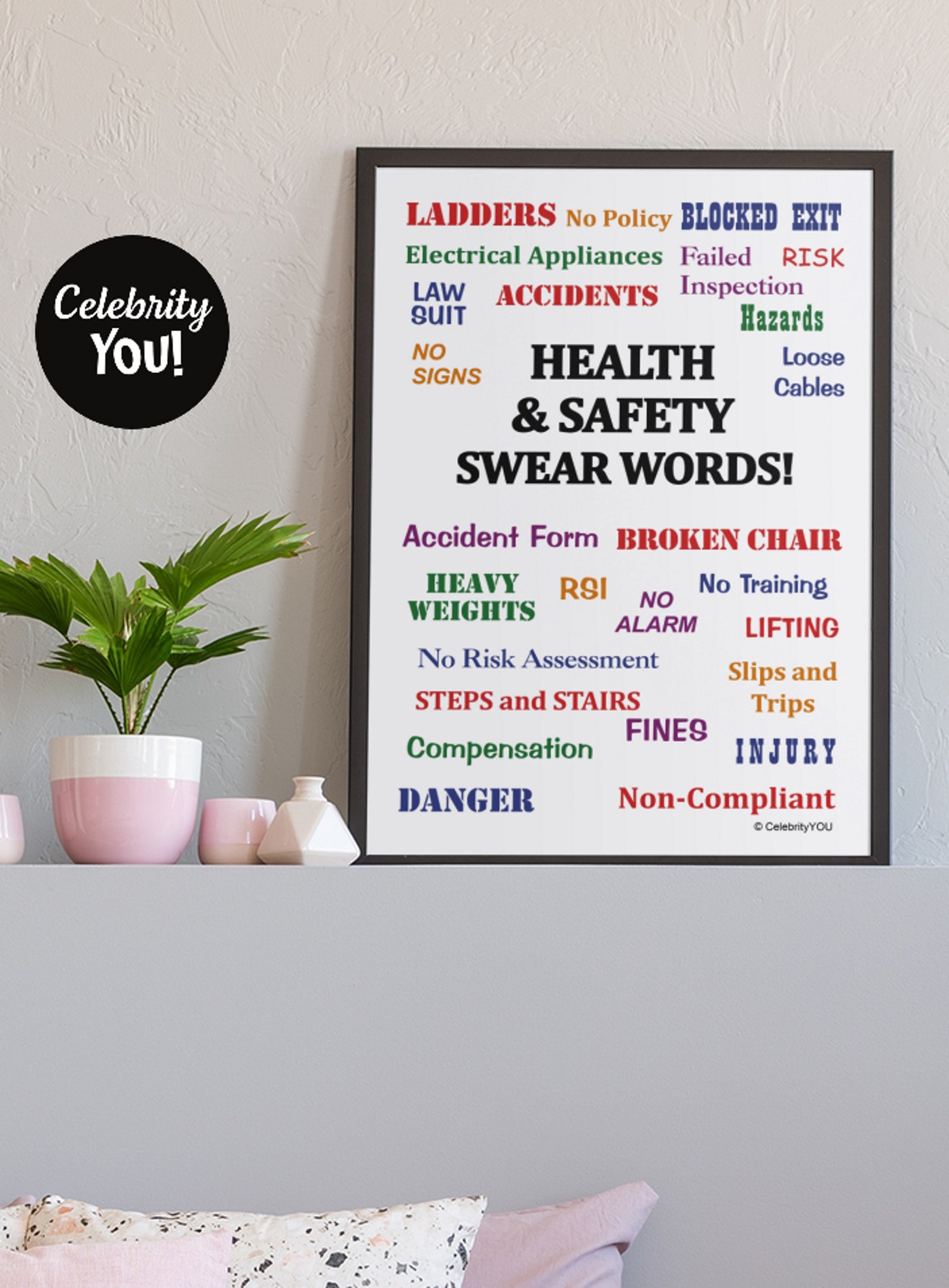 Health and Safety Swear Words PRINTABLE Colour Office Sign, Safety ...
