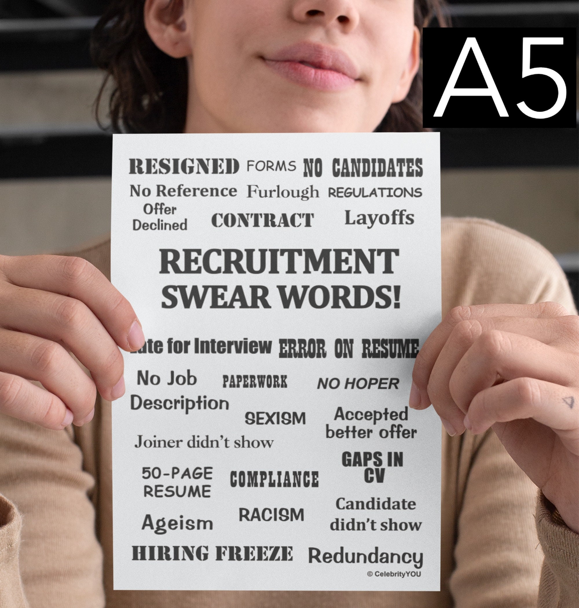 Recruitment Swear Words PRINT, Recruiter Office Decor Sign, Funny ...