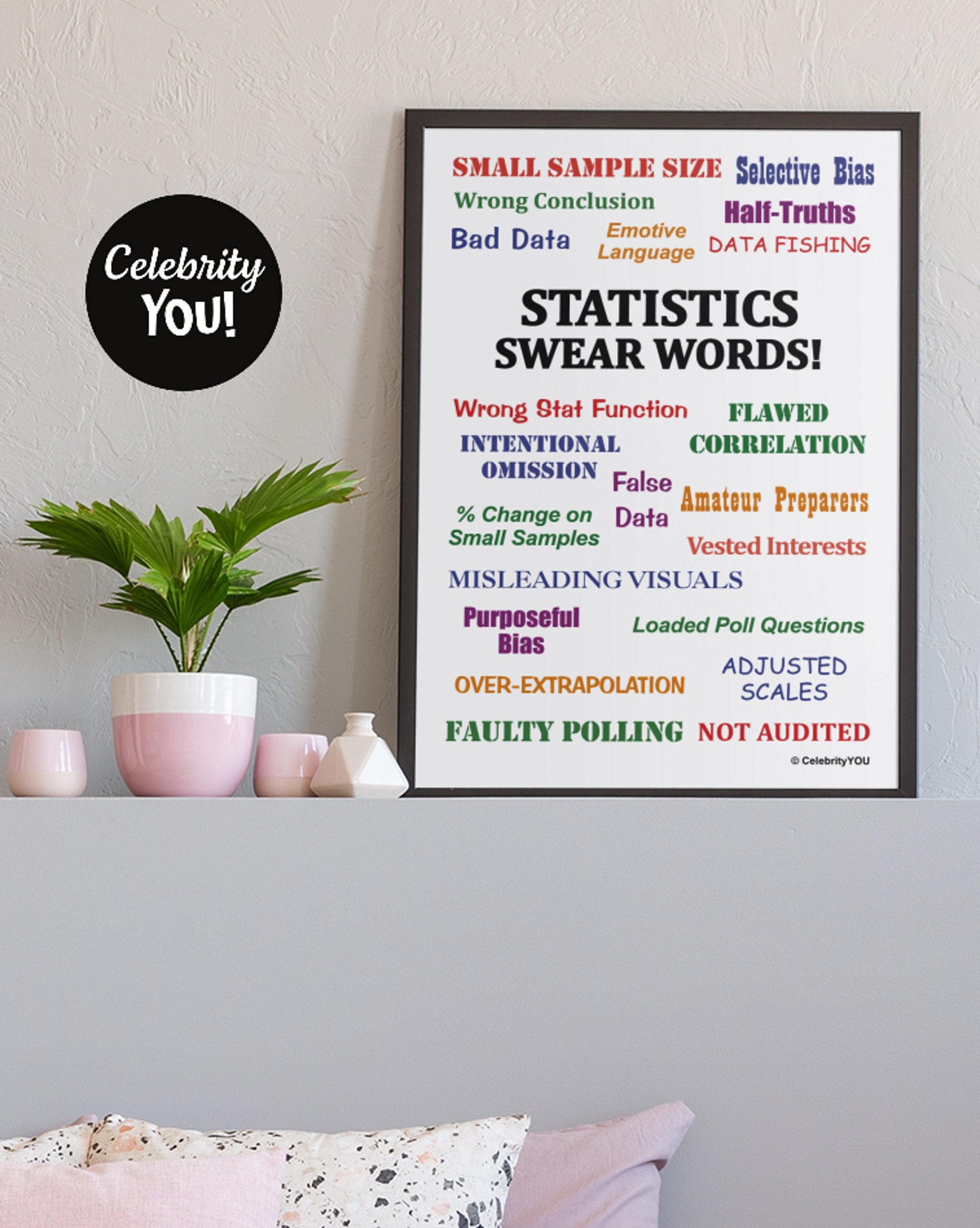 Statistics Swear Words PRINTABLE Office Decor Colour, Statistician Gift ...
