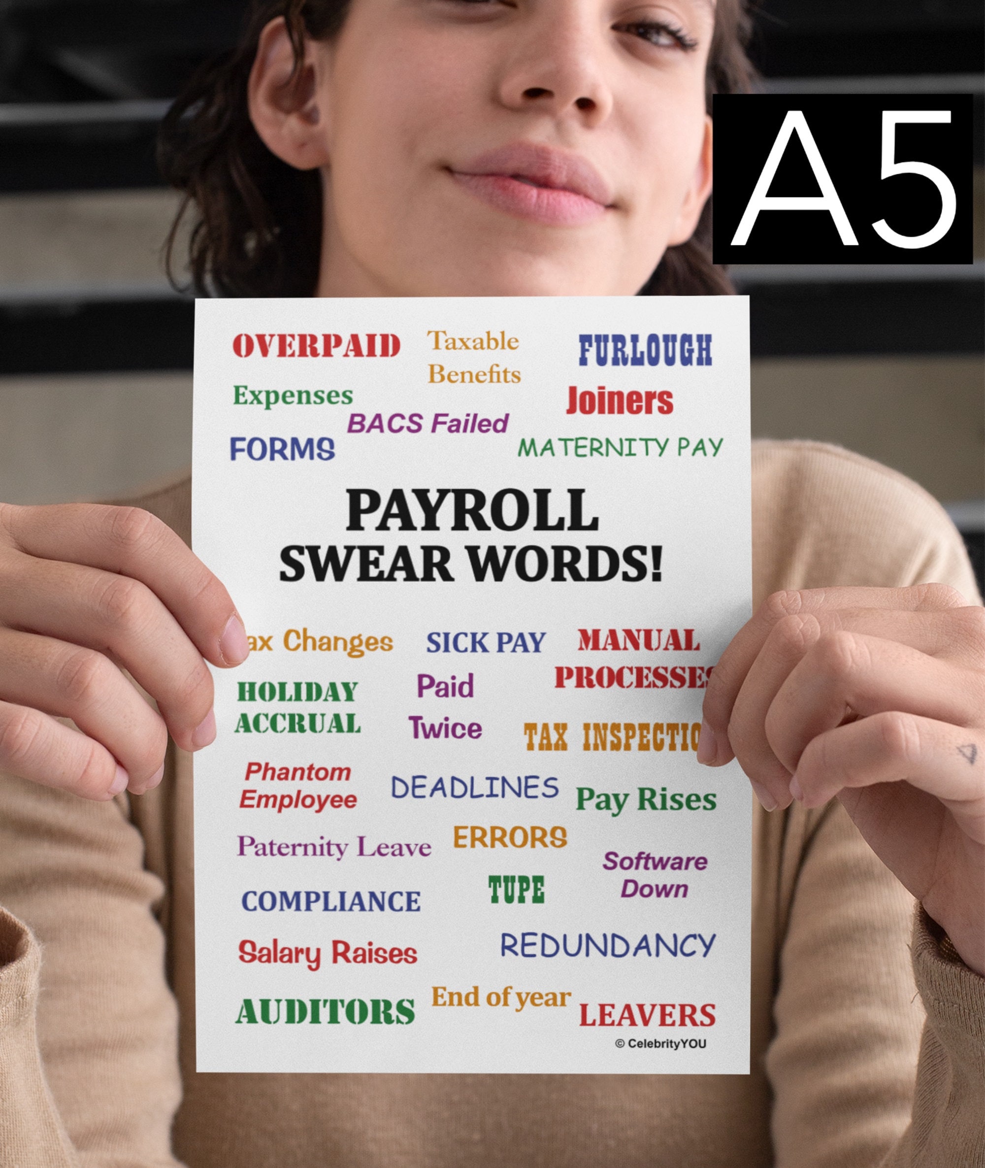 Payroll Swear Words PRINT Colour, Home Office Decor, Payroll Manager ...