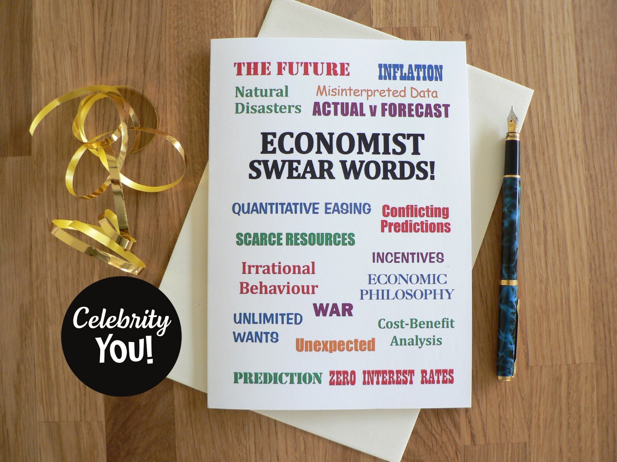 Economist Swear Words Annoyingly Funny Economics Terms Greeting Card ...