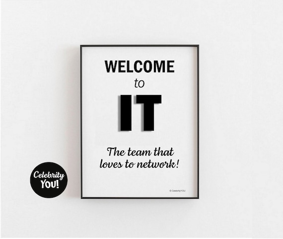 Welcome to IT PRINTABLE Information Technology Office Decor - Etsy