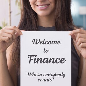 Welcome to Finance PRINTABLE Accounting Office Sign, Funny Motivational ...