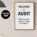 Welcome to Audit PRINTABLE Auditing Office Sign Funny Auditor - Etsy