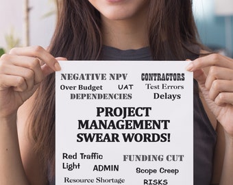 Uat Jokes Project Management Swear Words PRINT, Project Office Decor,