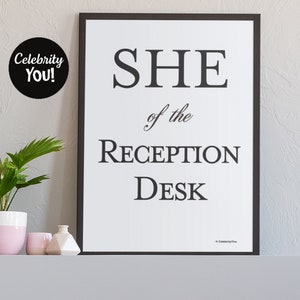 She of Reception PRINTABLE Desk Decor, Funny Receptionist Job Title ...