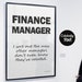 Finance Manager Definition PRINTABLE Office Sign, Funny Inspirational ...